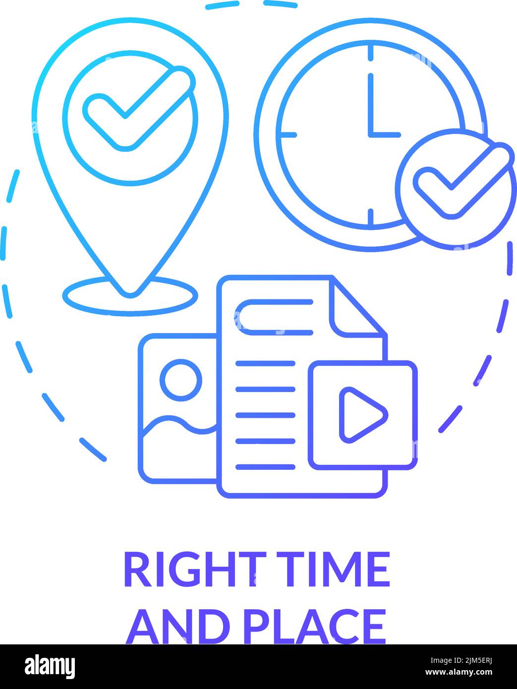 Right time and place blue gradient concept icon Stock Vector Image & Art - Alamy