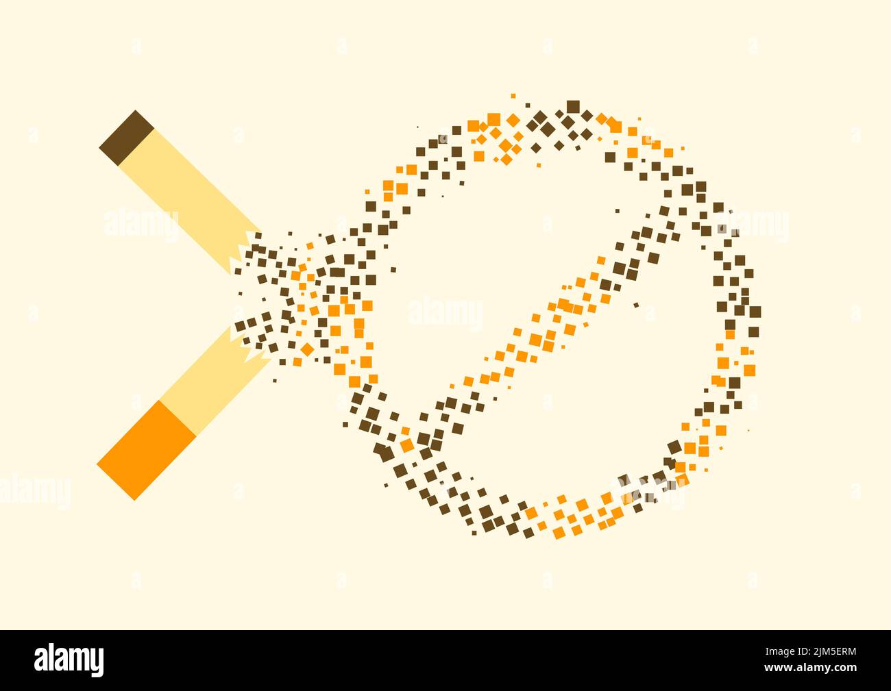 Cigarette tobacco showing warning sign, illustration about negative ...