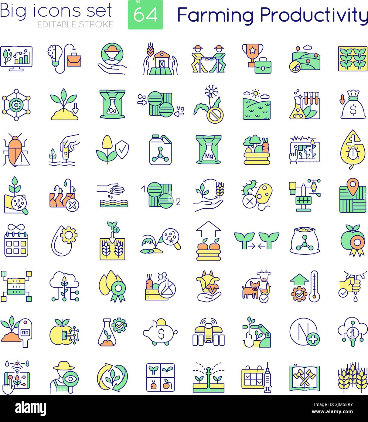 Farming productivity RGB color icons set Stock Vector Image & Art - Alamy