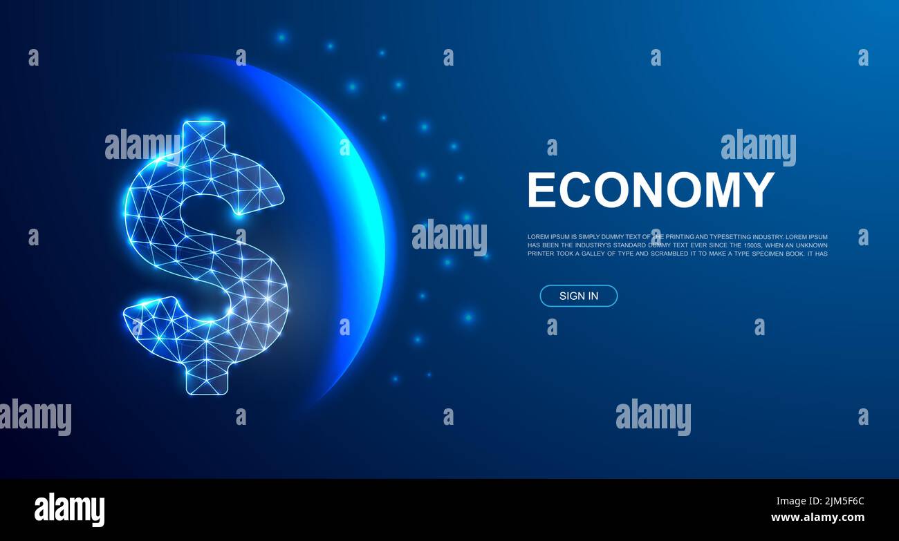 Dollar 3d polygonal symbol for landing page template. Low poly Finance ...