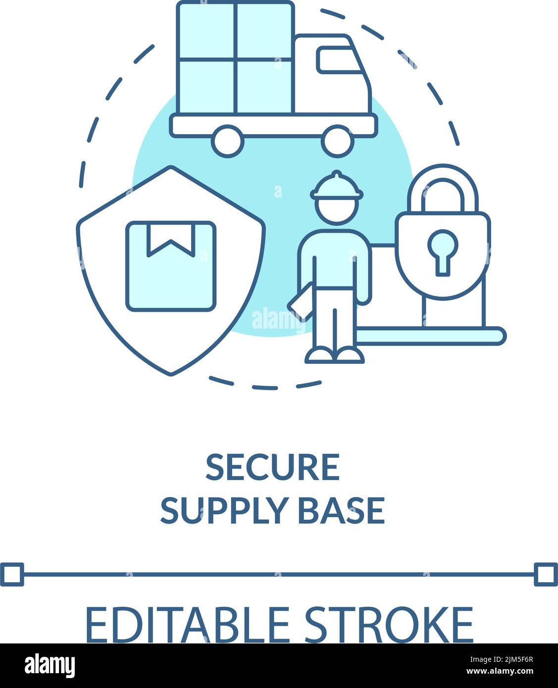 Secure supply base turquoise concept icon Stock Vector Image & Art - Alamy