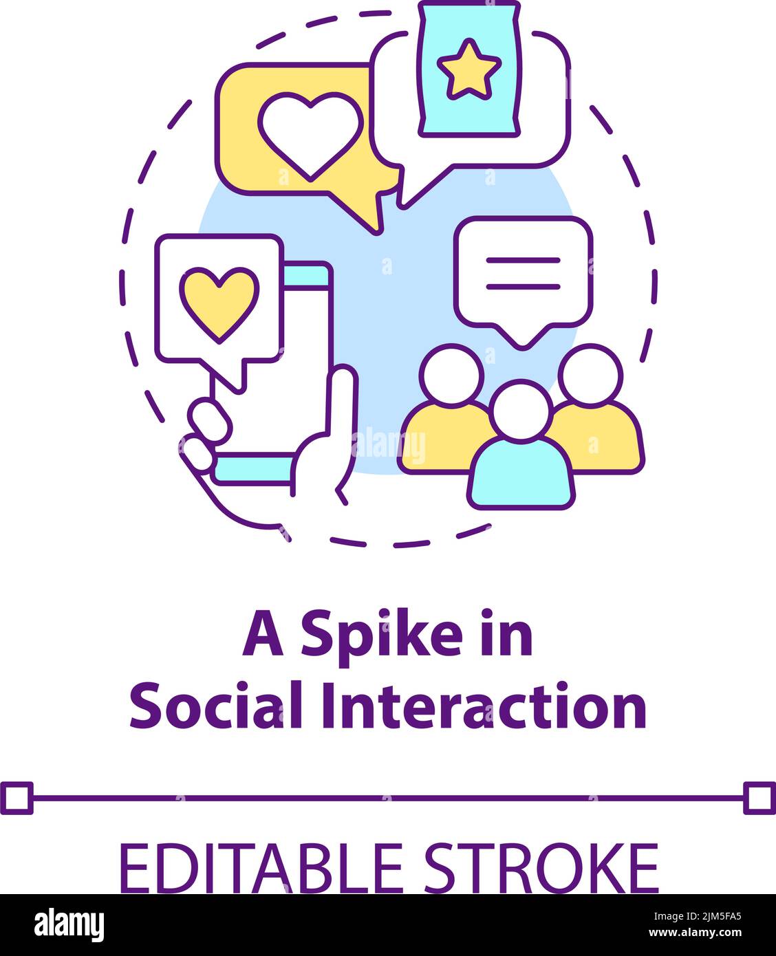 Spike in social interaction concept icon Stock Vector Image & Art - Alamy
