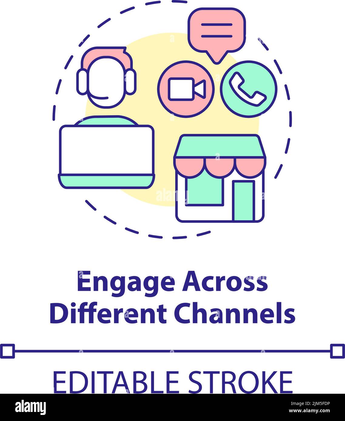 Engage across different channels concept icon Stock Vector Image & Art - Alamy