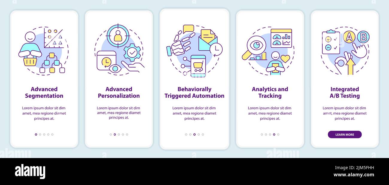Customer engagement platform features onboarding mobile app screen ...