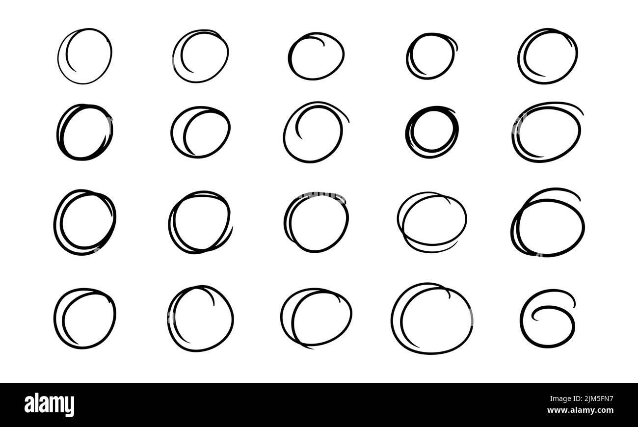 Circle hand drawn and sketch line circular handdrawn. Scratch round ...