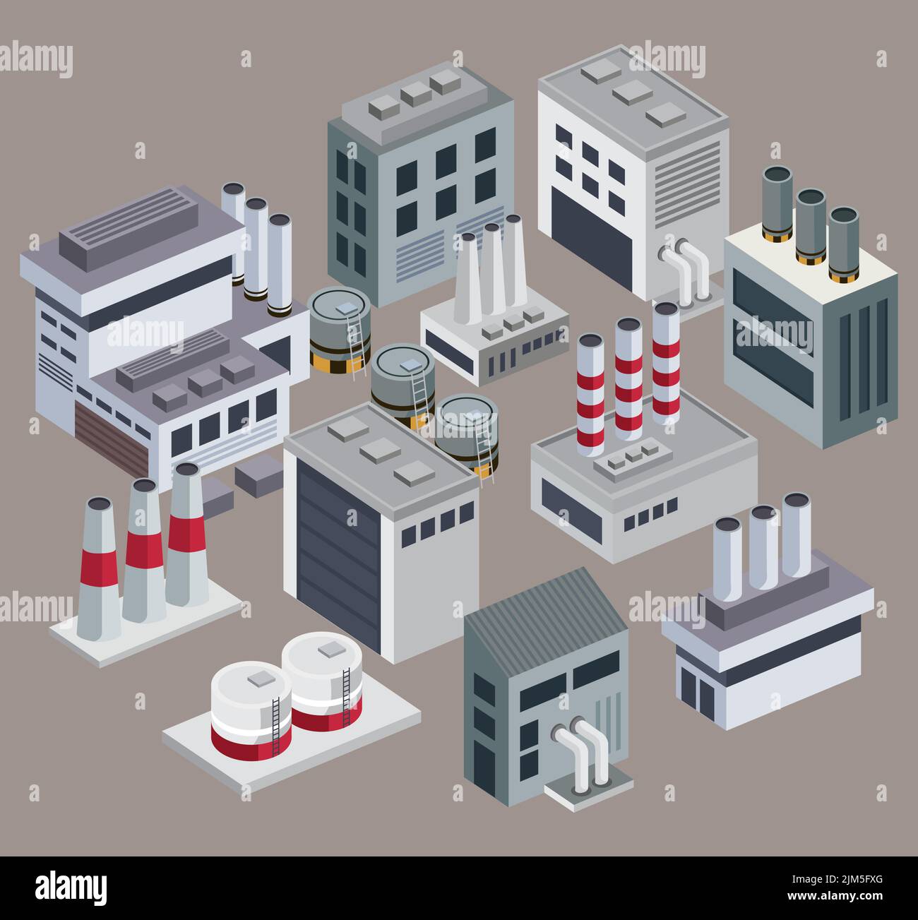 industrial buildings isometric style Stock Vector Image & Art - Alamy