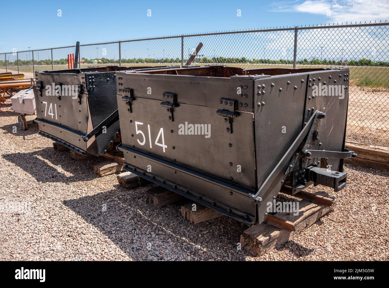 Arizona Railway Museum - Coal Boxes Stock Photo - Alamy
