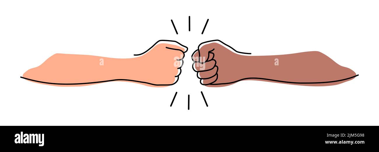 Black men team fist bump Stock Vector Images - Alamy