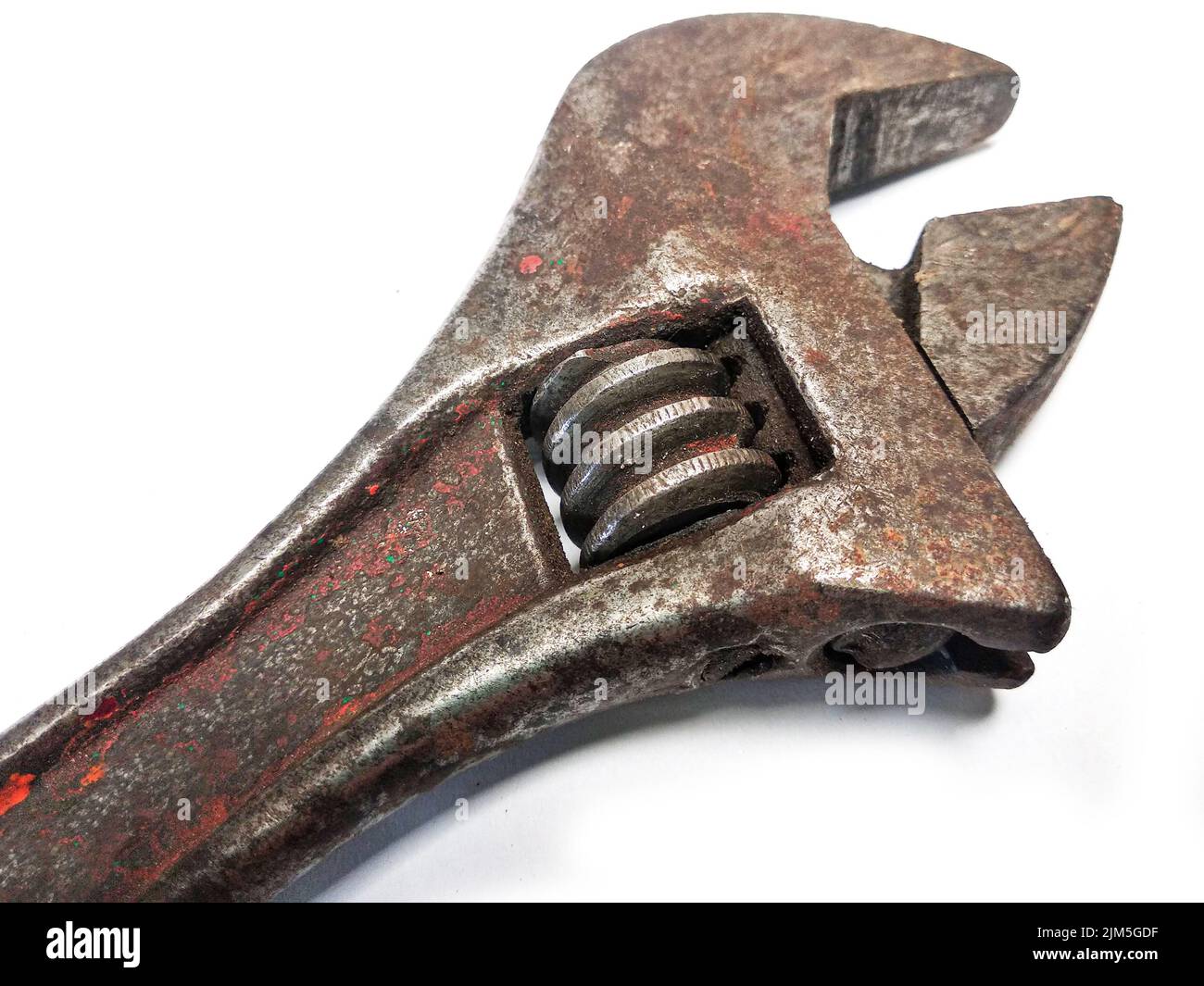 Old rusty wrench isolated on a white background Stock Photo - Alamy