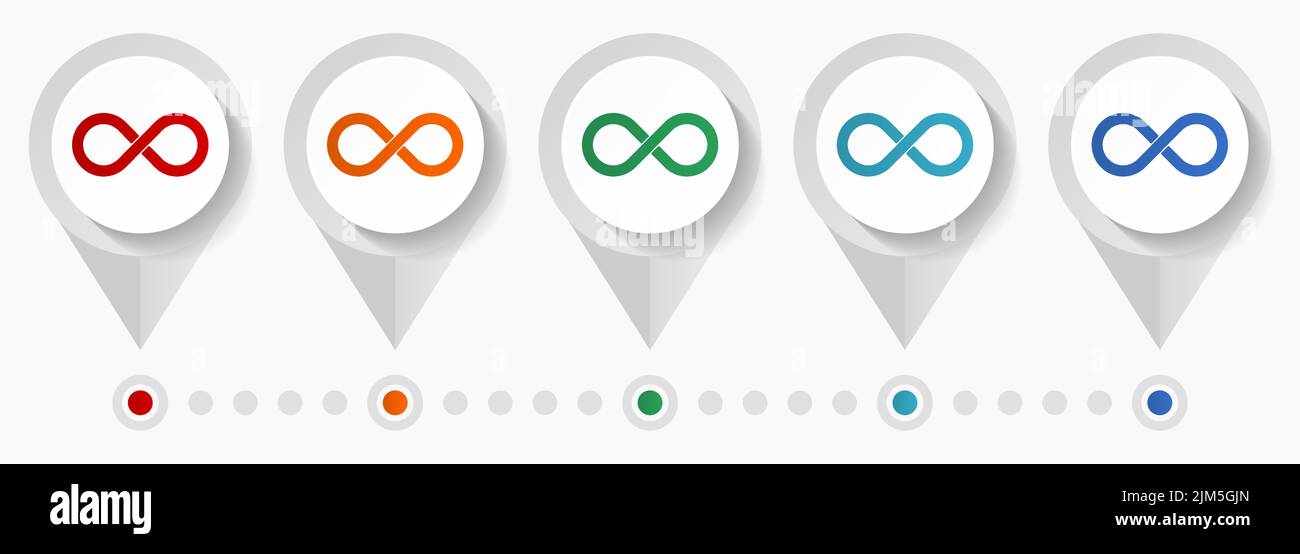 Infinity, eternity, infinite, endless, loop concept vector icons ...