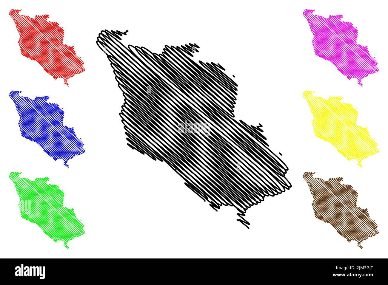 Sandhamn island (Kingdom of Sweden) map vector illustration, scribble ...