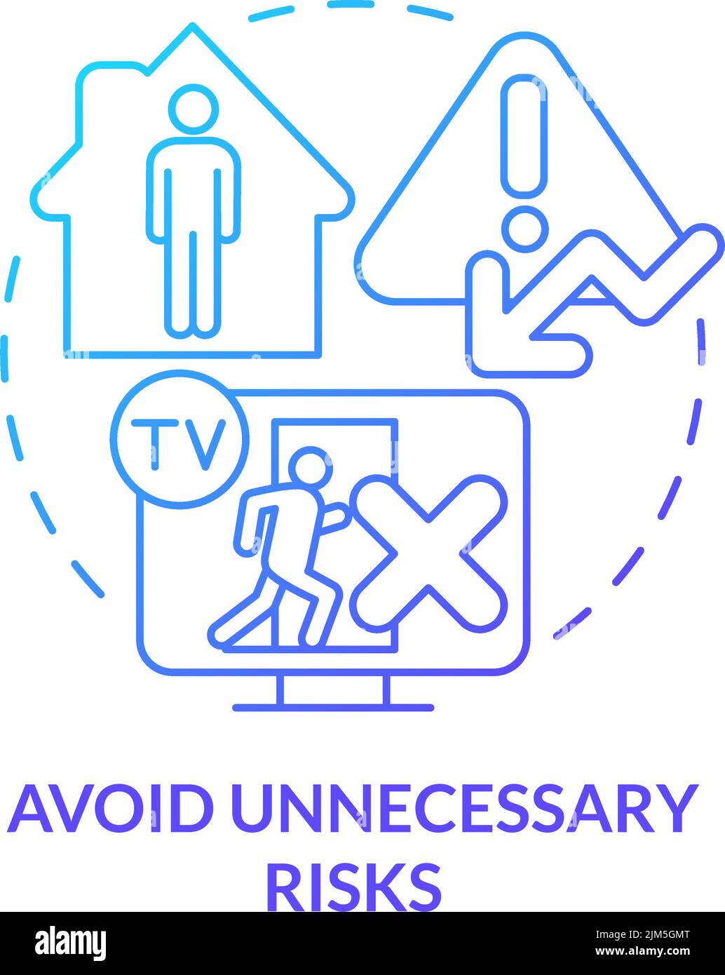 Avoid unnecessary risks blue gradient concept icon Stock Vector Image ...