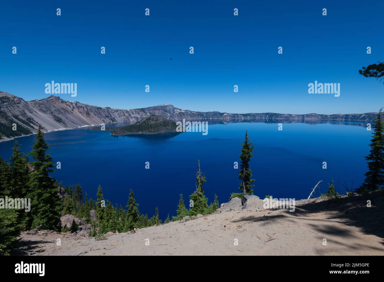 View of Wizard island from Discovery Point Stock Photo - Alamy