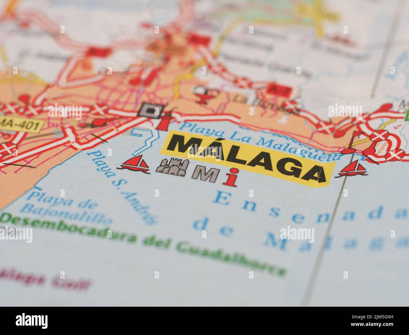 Map of malaga hi-res stock photography and images - Alamy