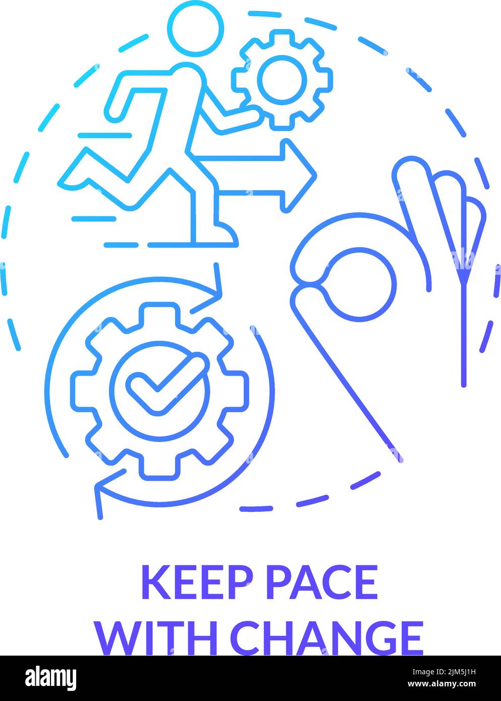 Keep pace with change blue gradient concept icon Stock Vector Image ...