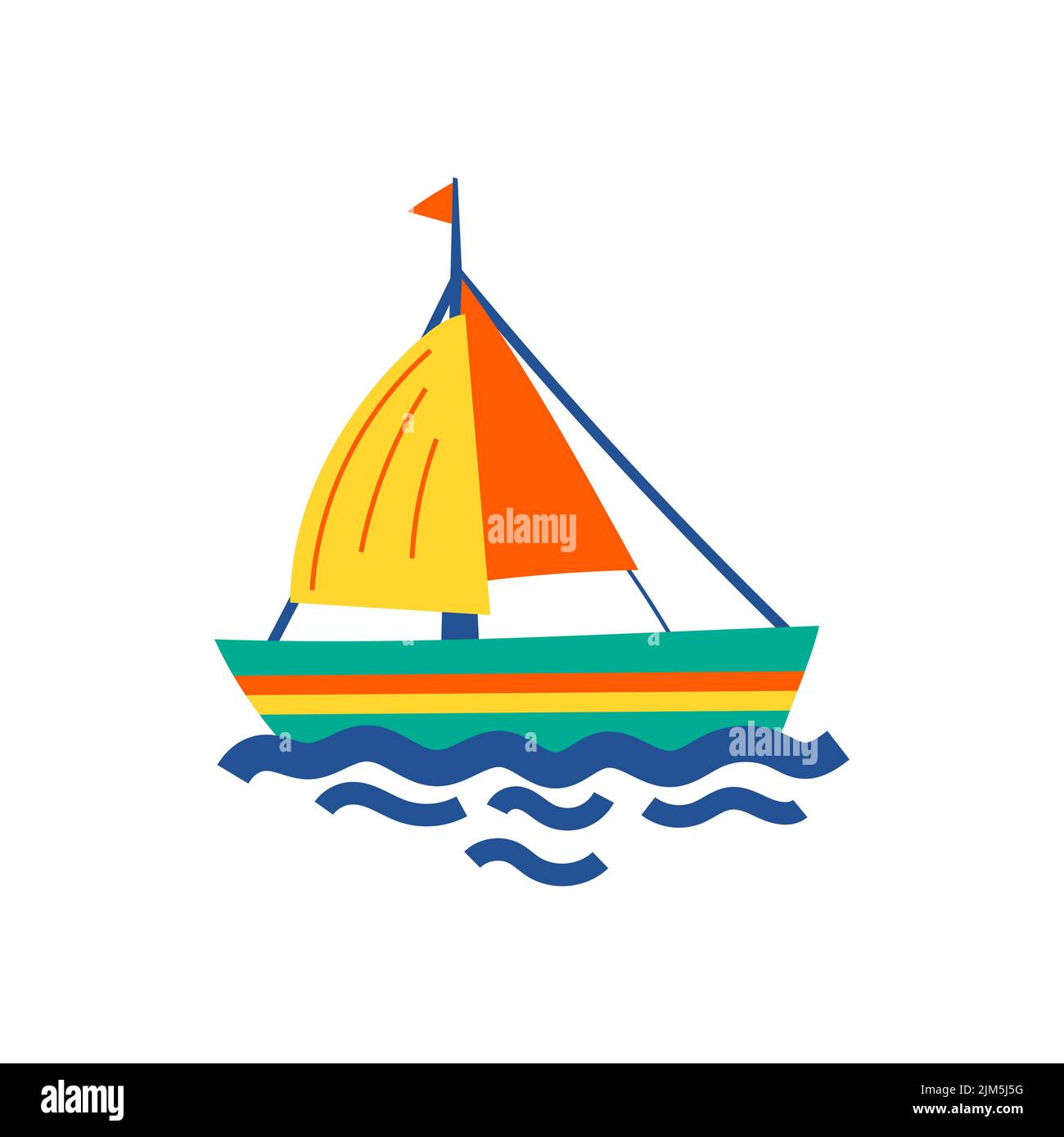Small sailboat on ocean Cut Out Stock Images & Pictures - Alamy