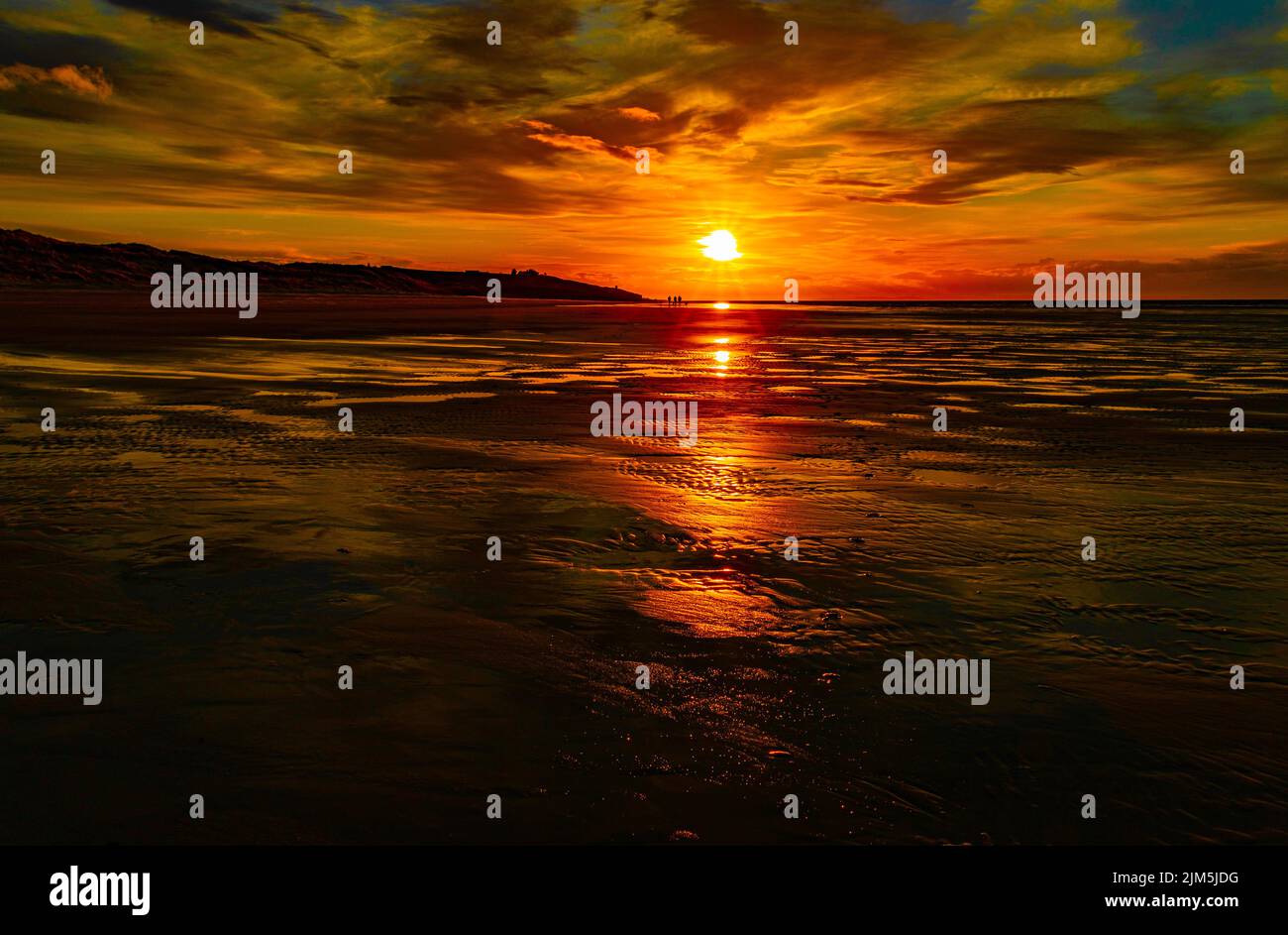 View of sunset at East Beach, Lossiemouth, Scotland Stock Photo - Alamy