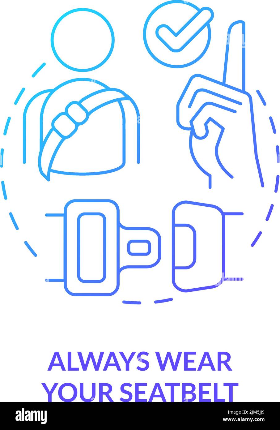 Always wear your seatbelt blue gradient concept icon Stock Vector Image ...