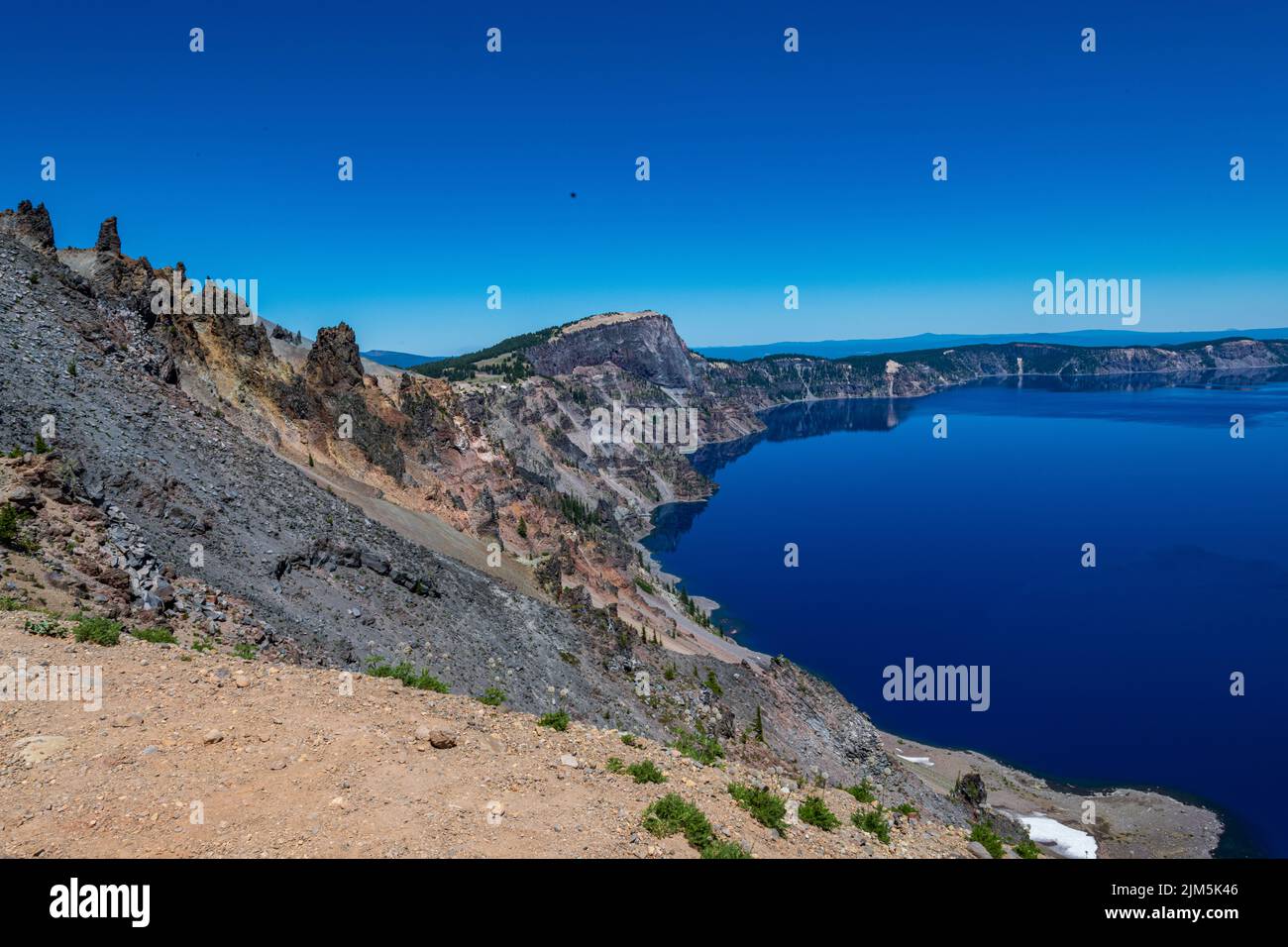 Watchman Viewing area in Crater Lake National Park Stock Photo - Alamy