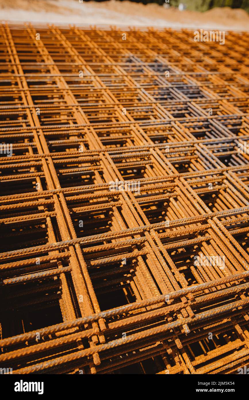 A closeup of metal mesh folded into a flat stack Stock Photo - Alamy