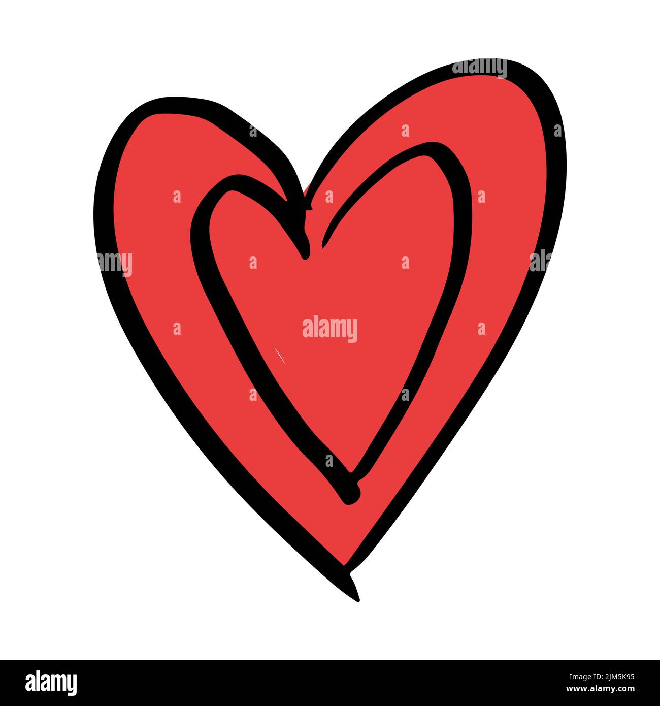 Heart hand draw love icon doodle and outline scribble shape. Sketch ...