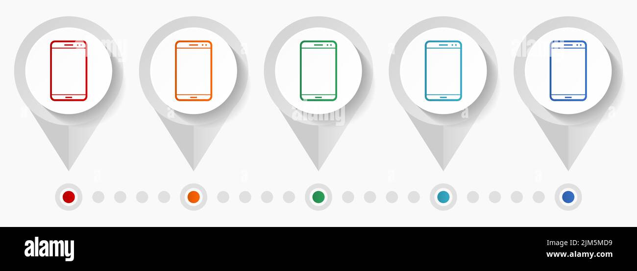 Smartphone, mobile phone concept vector icons, infographic template ...