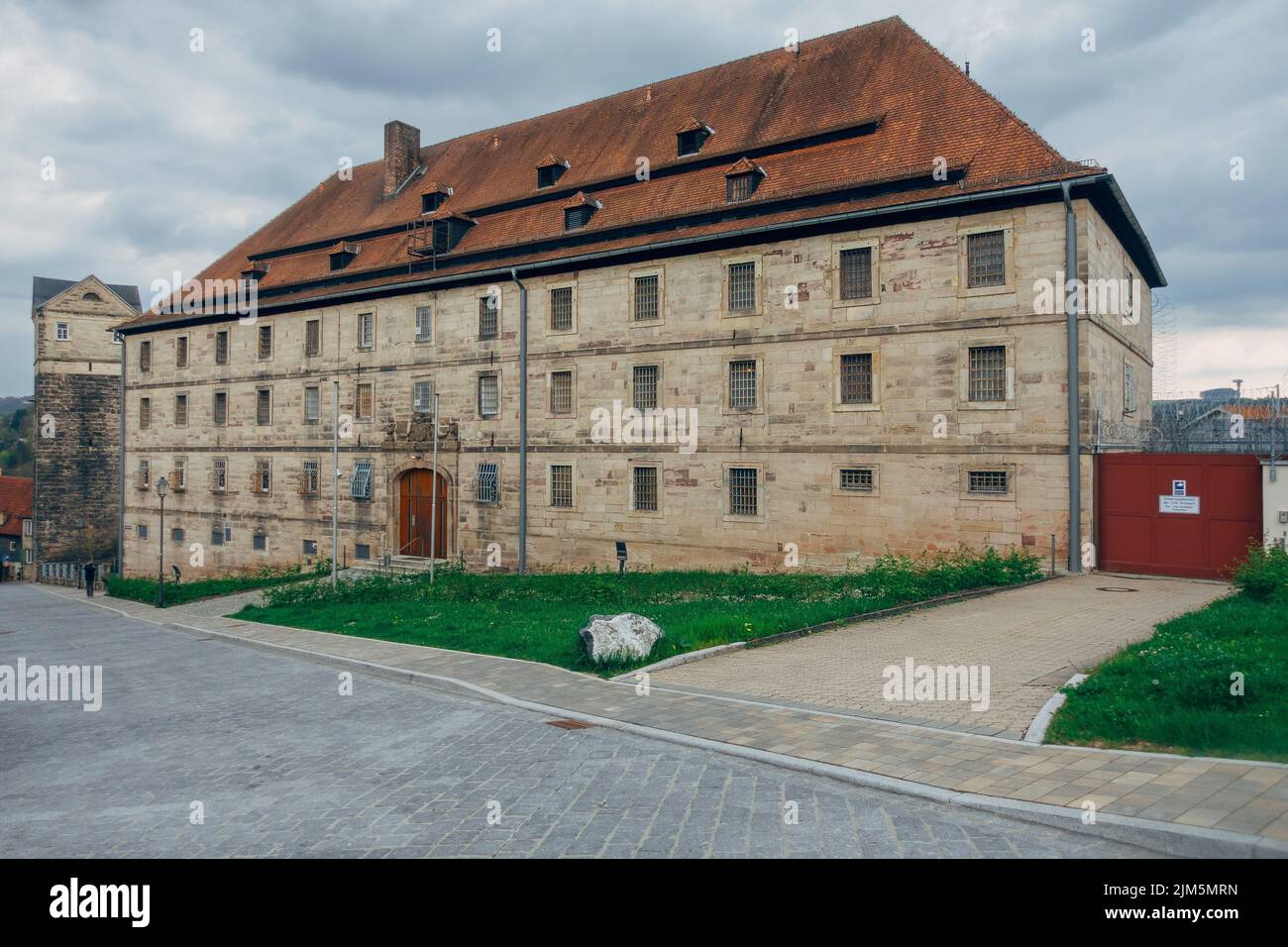 A facade of historic prison in Kronach, Upper Franconia, Germany Stock ...