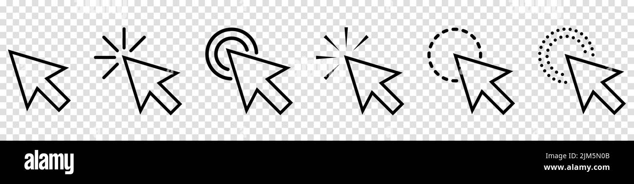 Computer mouse click cursor icons set. Vector illustration isolated on ...