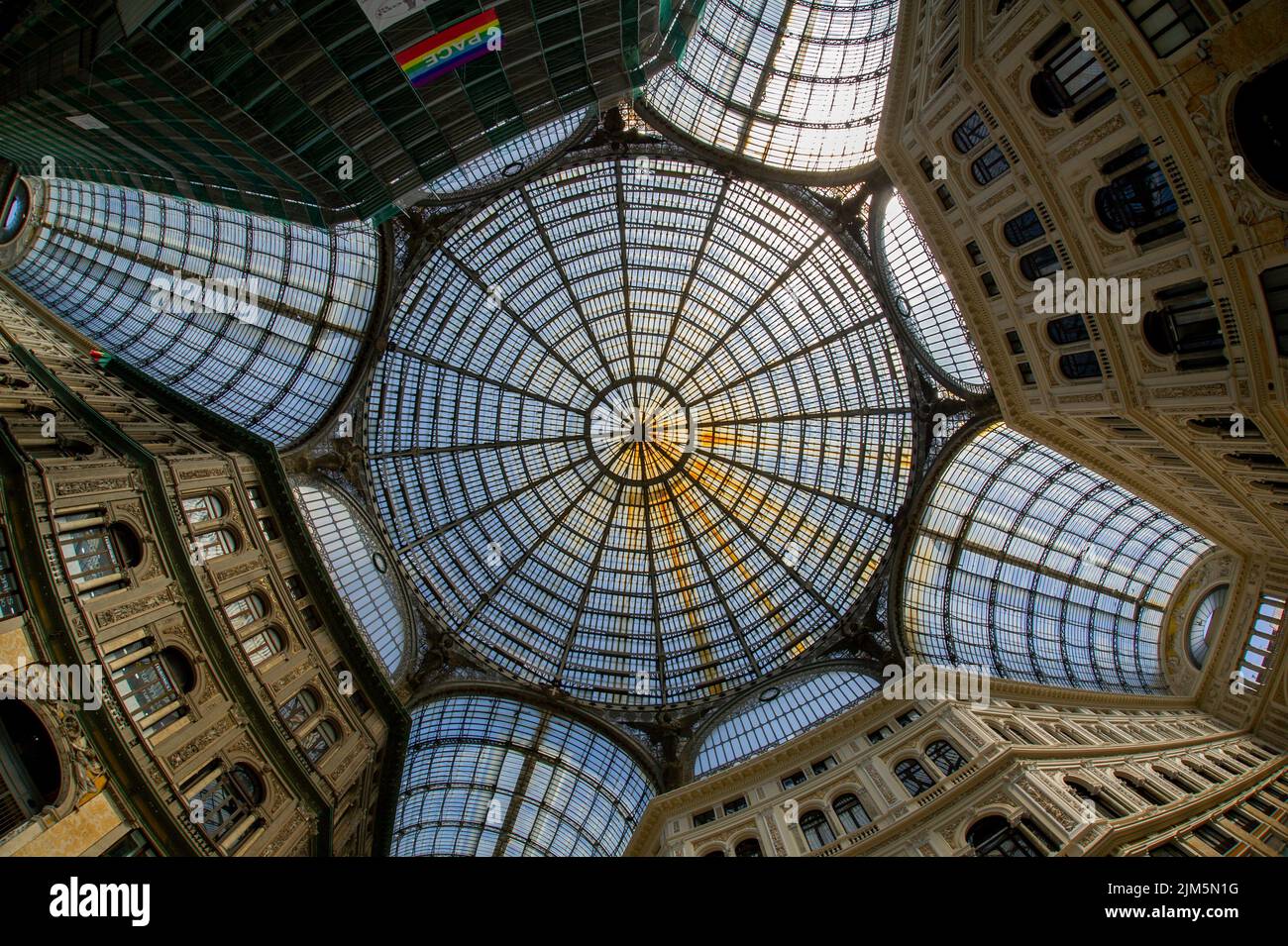 The Umberto Gallery in Naples with its glass ceiling attracts many ...