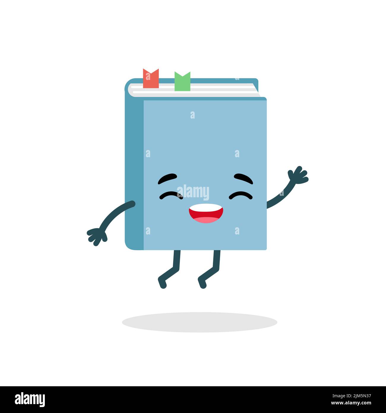 Happy book emoji character. Flat vector illustration for web and ...