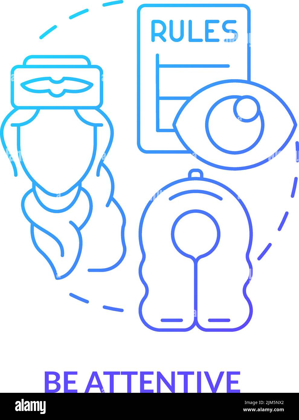 Be attentive blue gradient concept icon Stock Vector Image & Art - Alamy