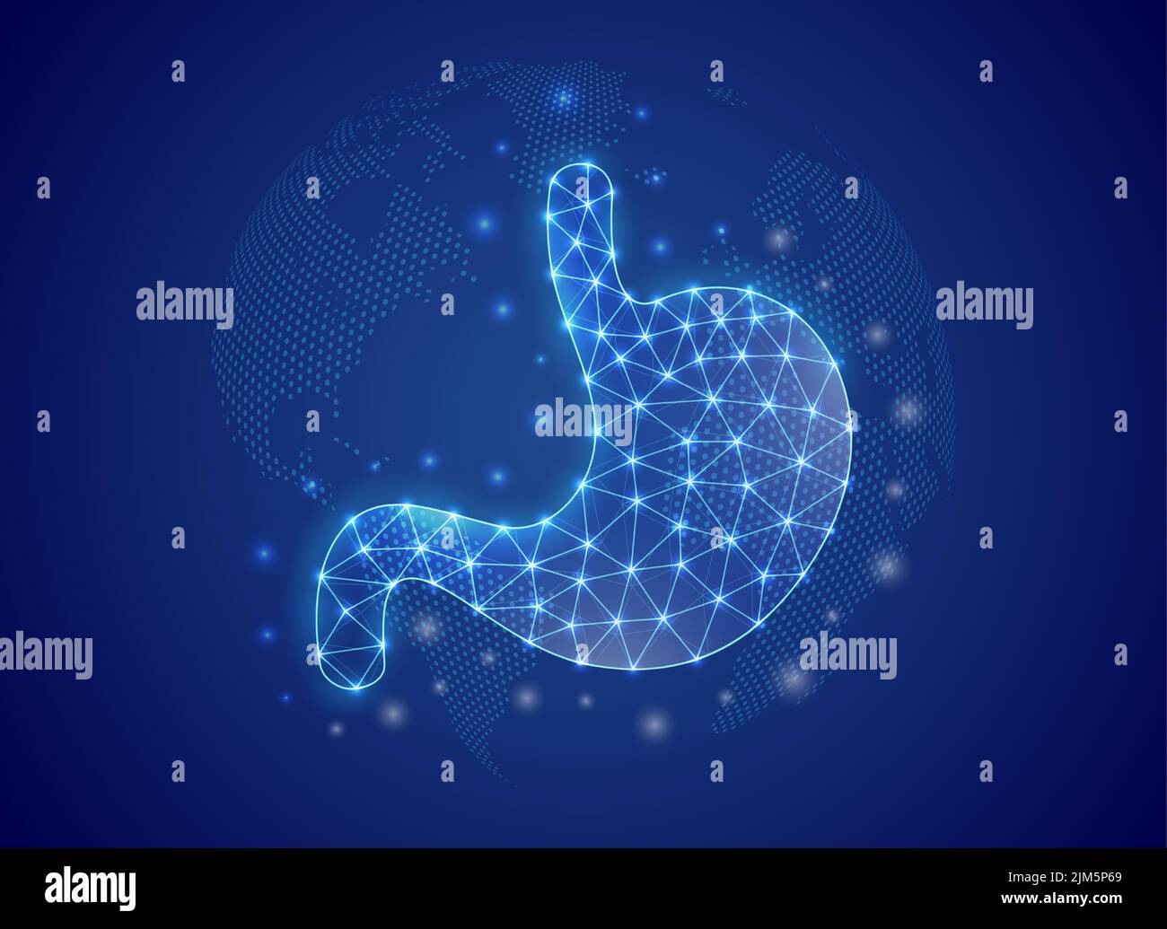 Stomach 3d low poly symbol with world map background. Digestive system ... Stomach 3d low poly symbol with world map background. Digestive system ...