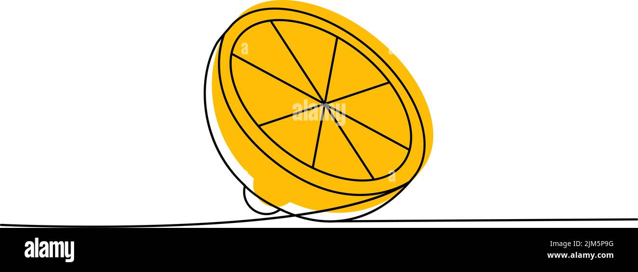 Set of Lemon one line colored continuous drawing. Lemon continuous one ...