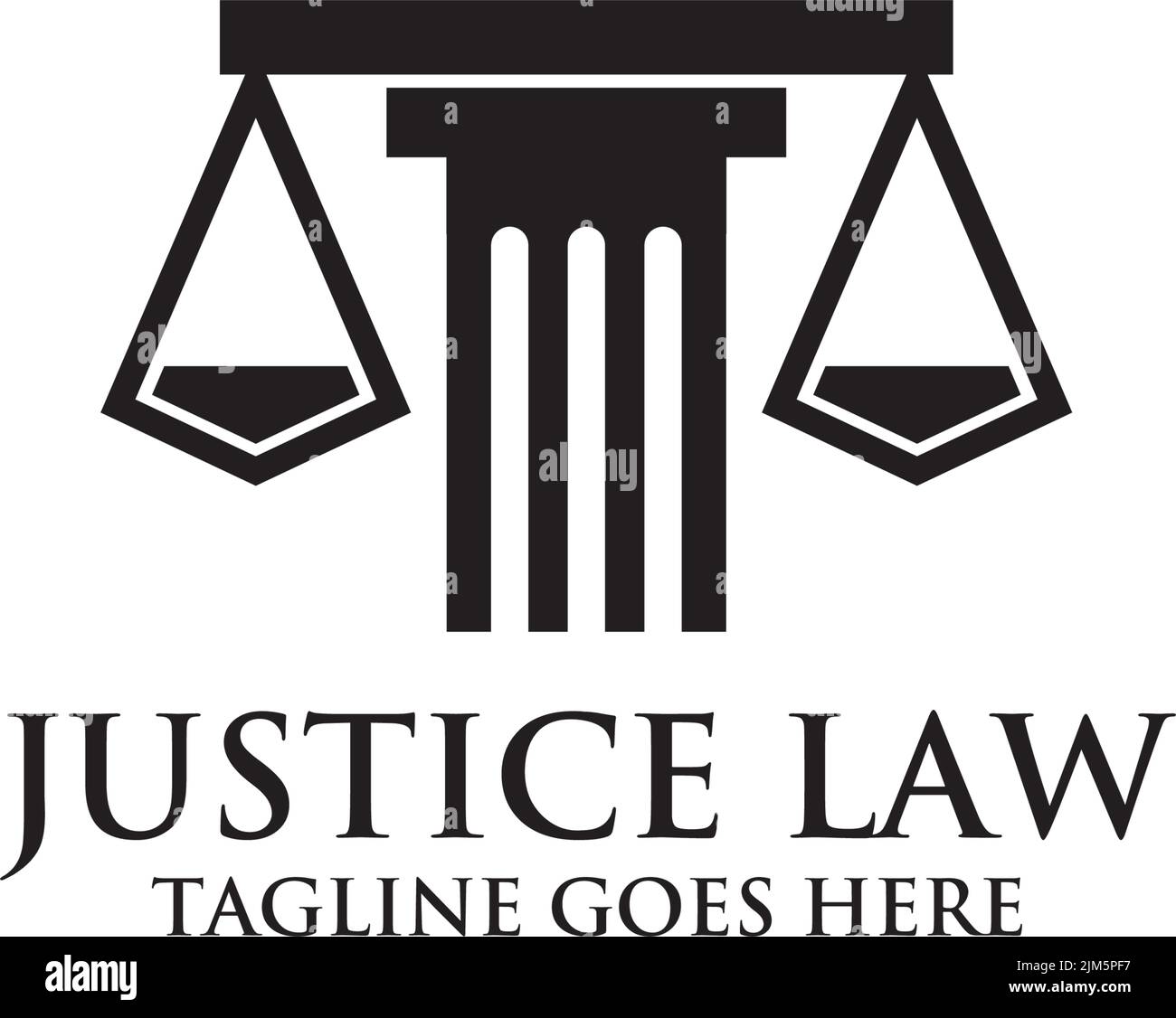Justice law logo with scale icon illustration design template Stock ...