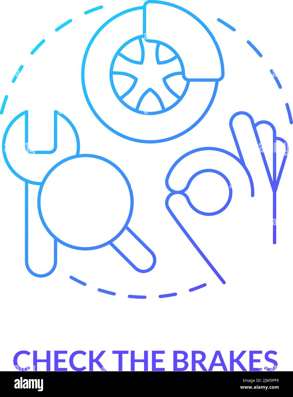 Check brakes blue gradient concept icon Stock Vector Image & Art - Alamy