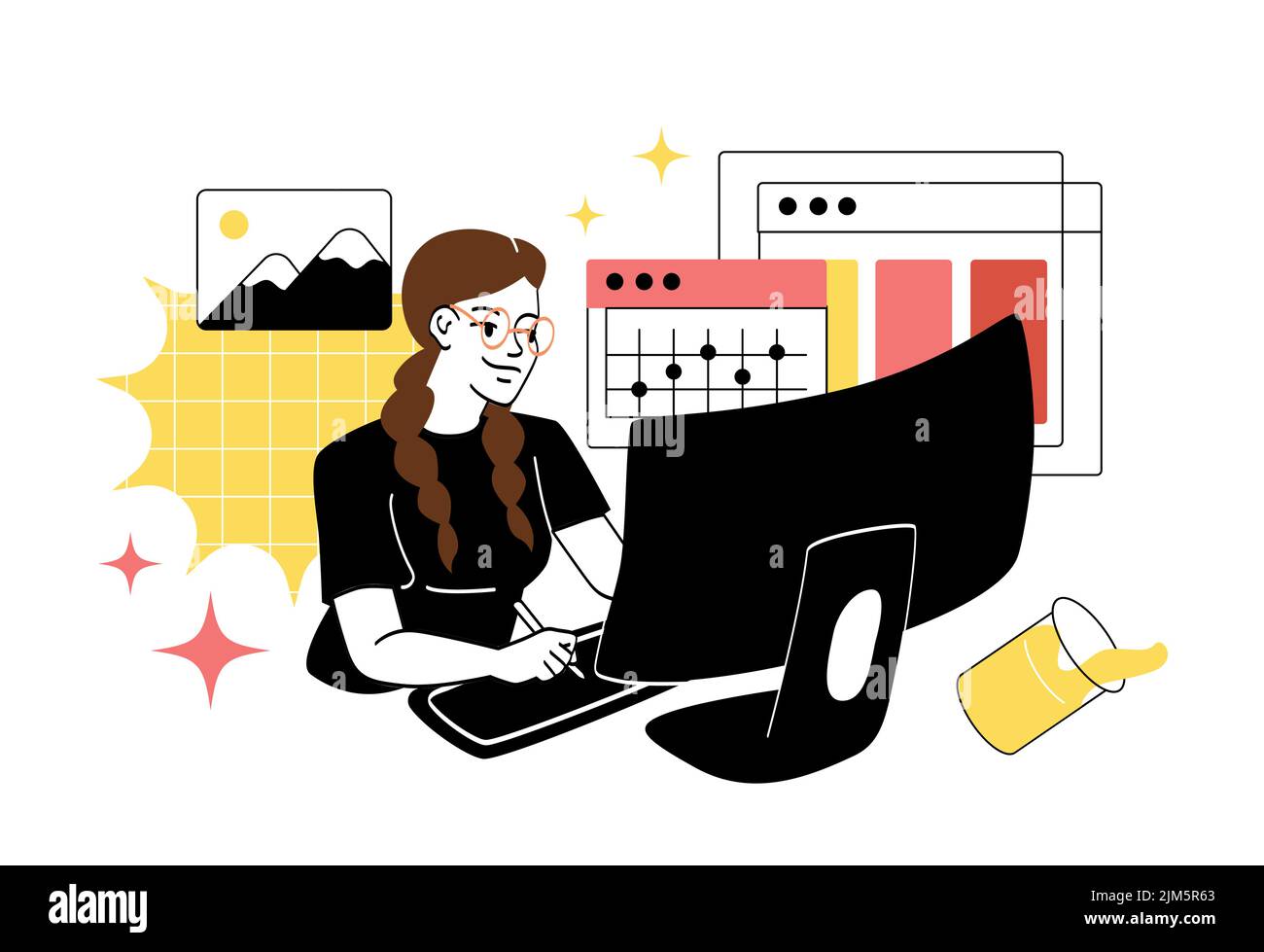 Designer at work Stock Vector Image & Art - Alamy
