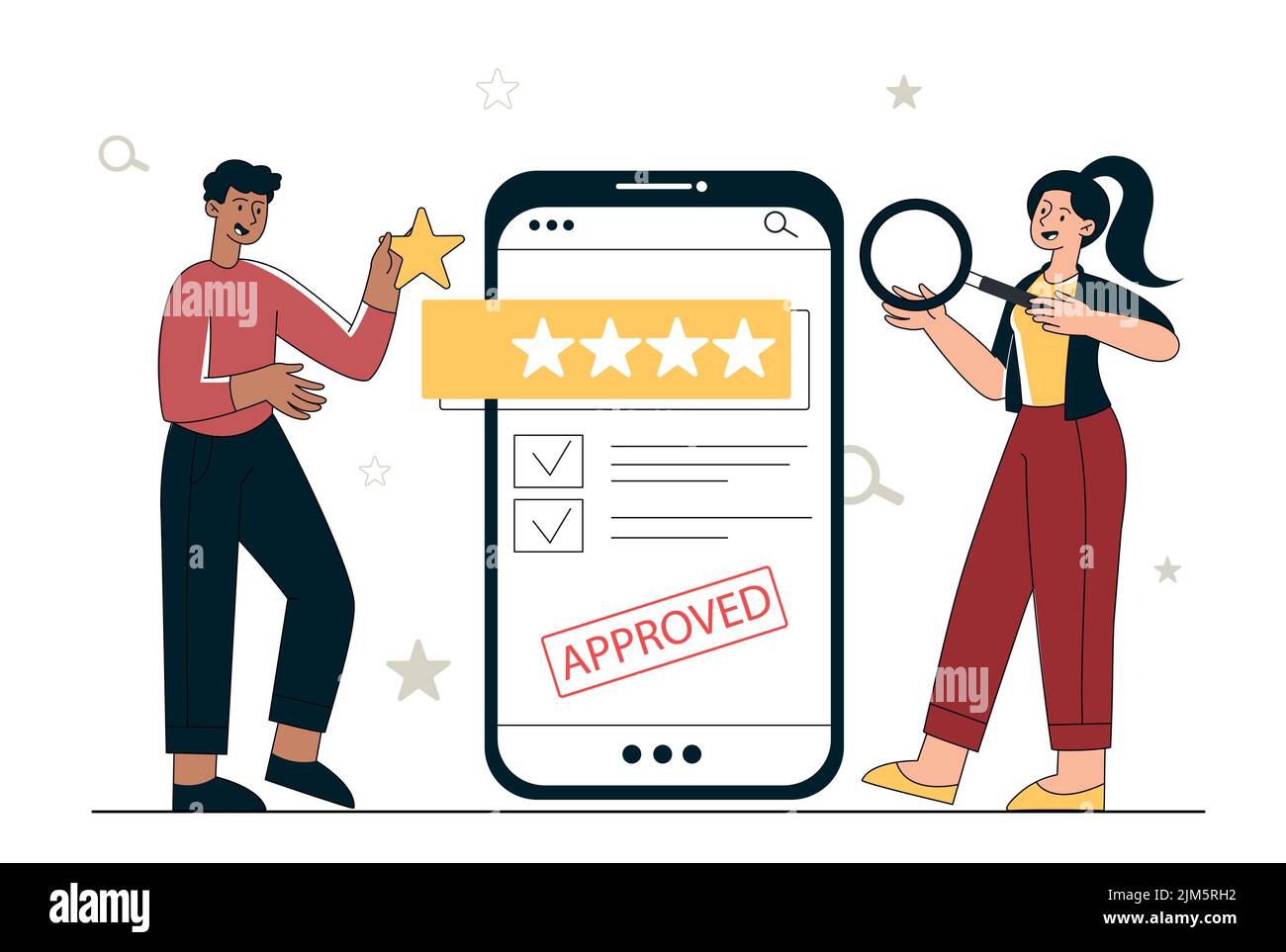 Mobile phone star rating app Cut Out Stock Images & Pictures - Alamy