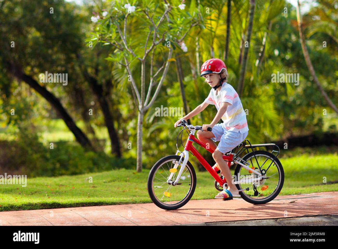 Cycling kids park helmets hi-res stock photography and images - Alamy