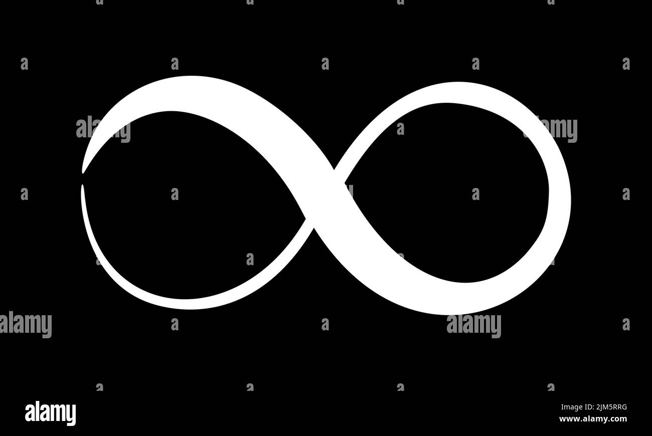 Infinity symbol. Hand painted with black paint. Grunge brush stroke ...