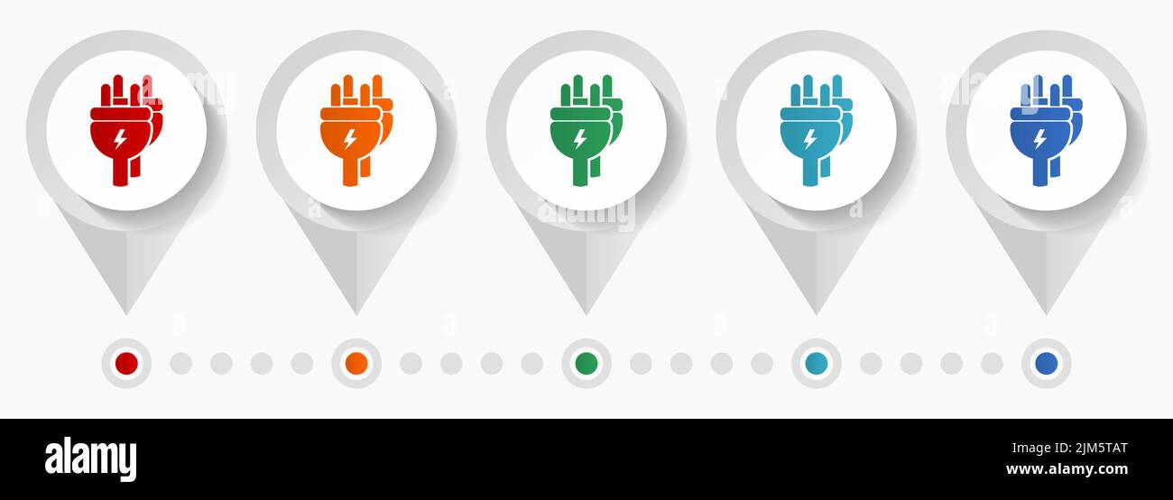 Eletricity, energy, power, plug concept vector icons, infographic ...
