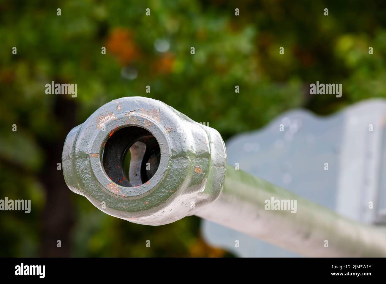 Part of the barrel of an old Soviet cannon Stock Photo - Alamy