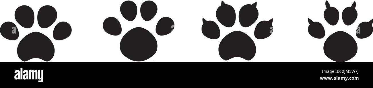 A line of animal paw prints isolated on a white background Stock Vector ...
