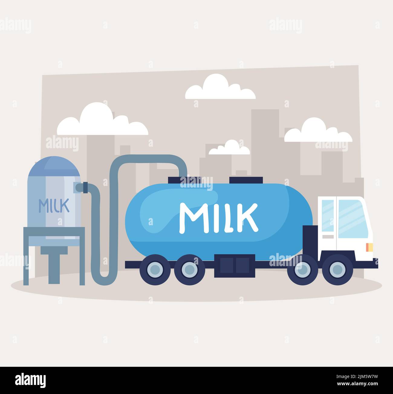 Milk transport tank Stock Vector Images - Alamy