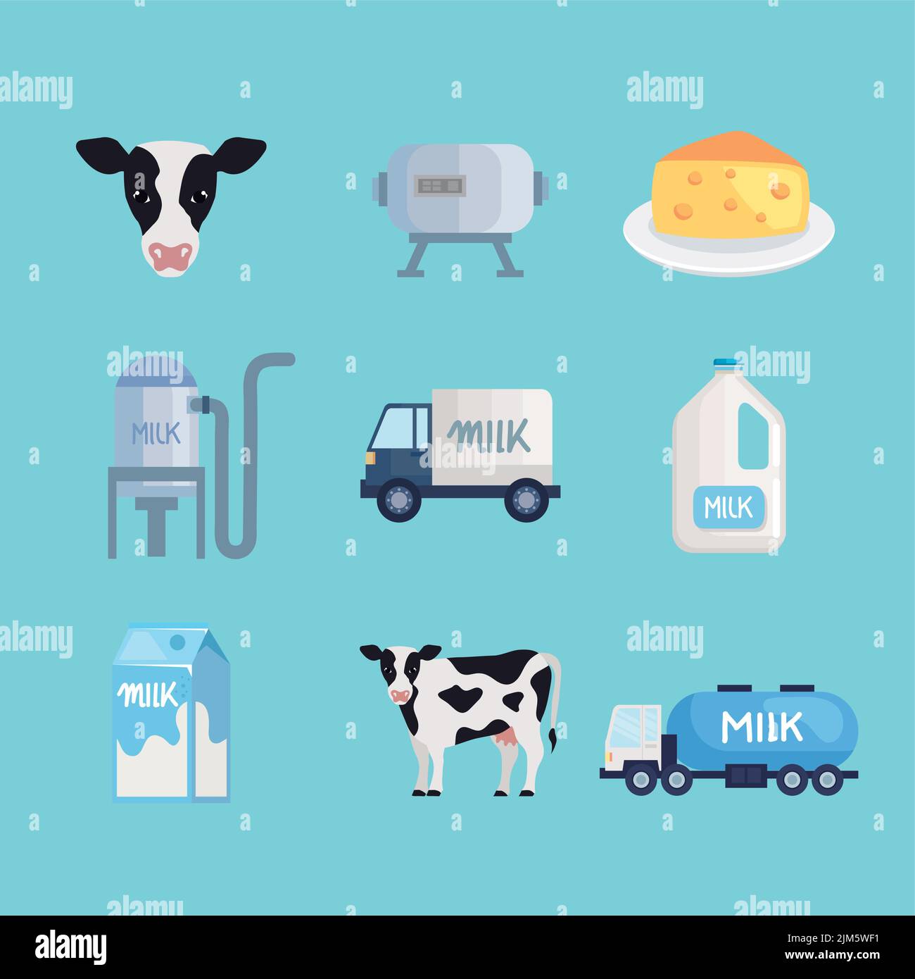nine dairy products icons Stock Vector Image & Art - Alamy