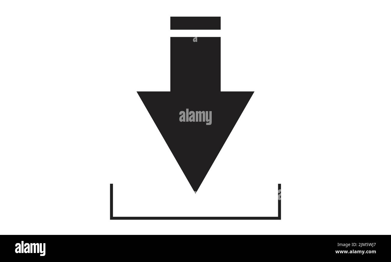 A black arrow down icon on white background, vector Stock Vector Image ...