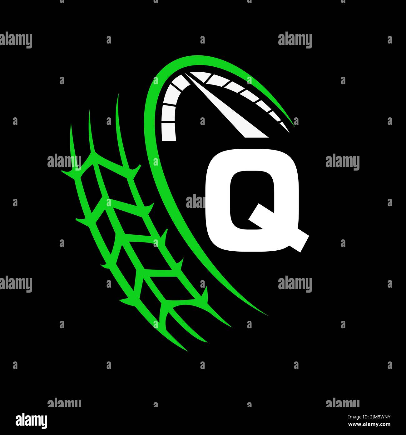 Car Automotive Logo On Letter Q Speed Concept. Sport Car Template For ...