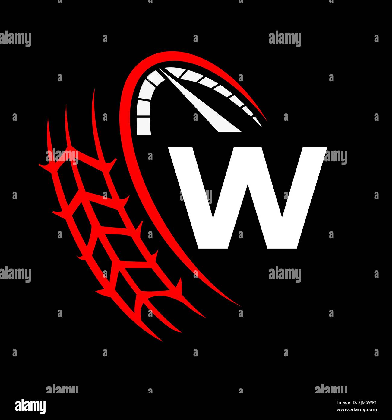 Car Automotive Logo On Letter W Speed Concept. Sport Car Template For ...