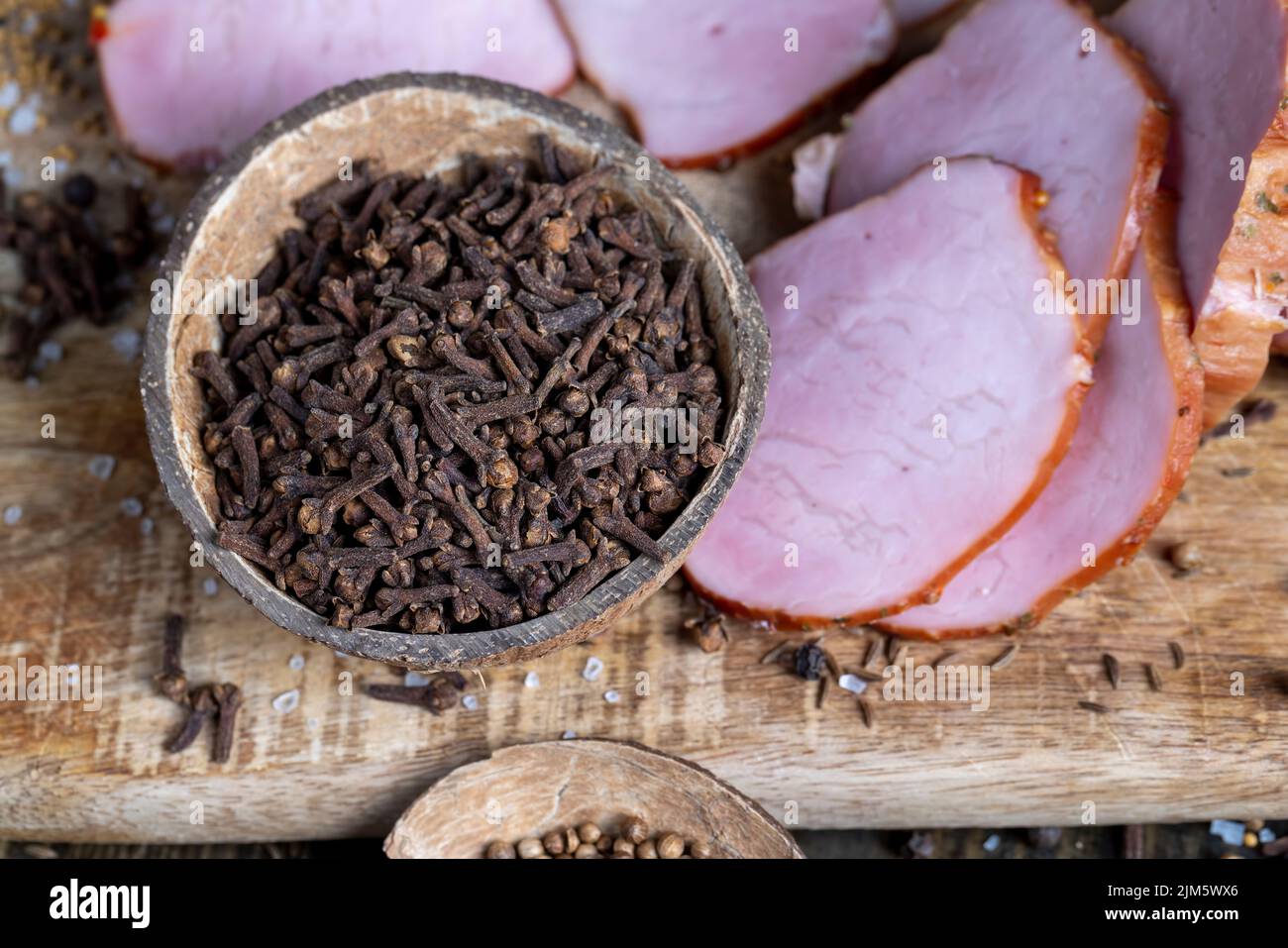 food from pork meat during cooking for cafes Stock Photo - Alamy