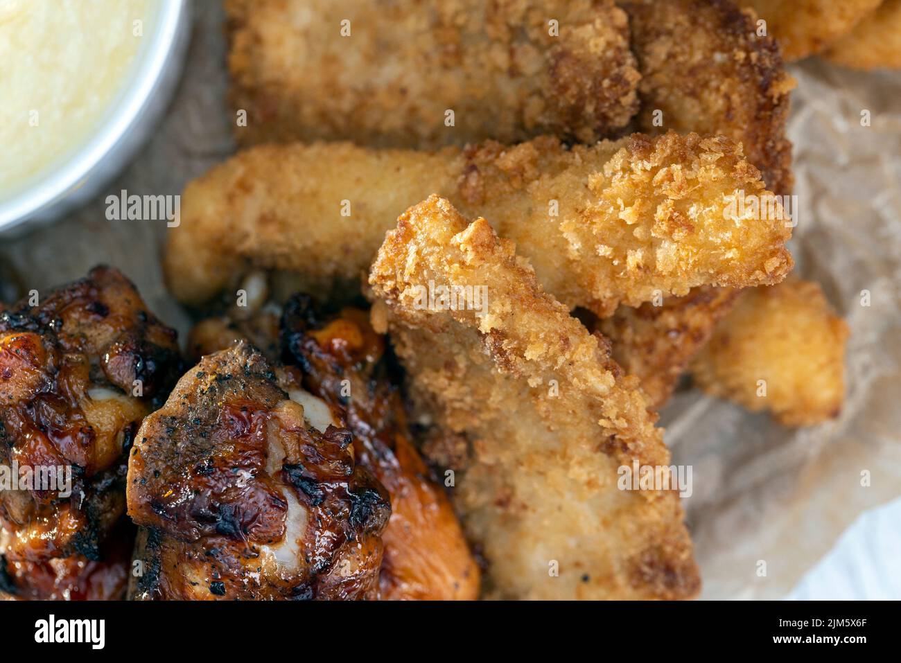 a set of different types of products fried together Stock Photo - Alamy