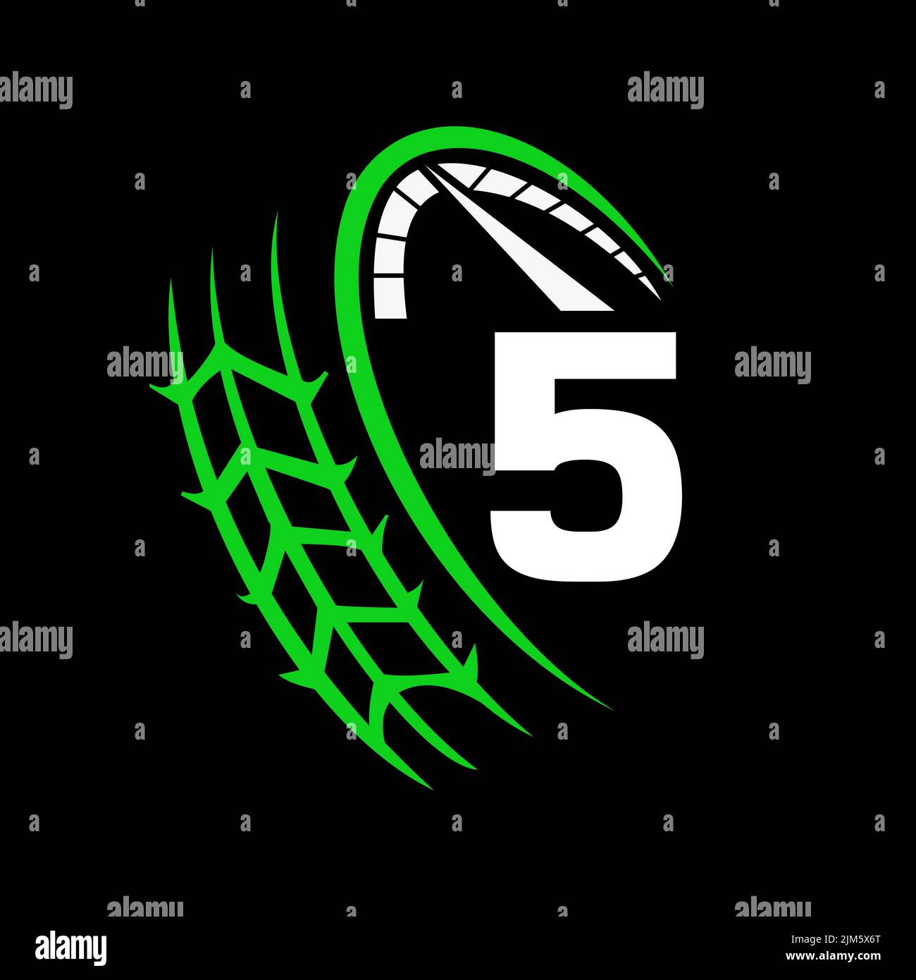 Car Automotive Logo On Letter 5 Speed Concept. Sport Car Template For ...
